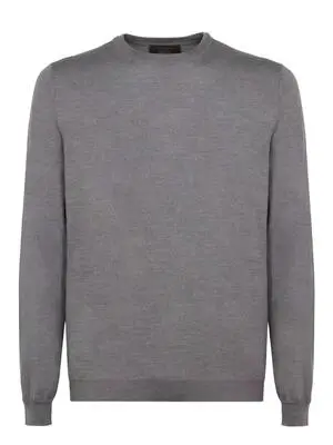 SLOWEAR Fine-knit Ribbed Sweater - Grey