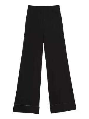 Malìparmi Cuffed Wide-leg Trousers - Black
