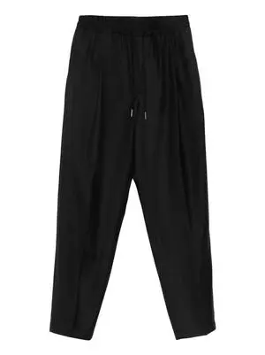 Caruso Pleated Drawstring Trousers - Black