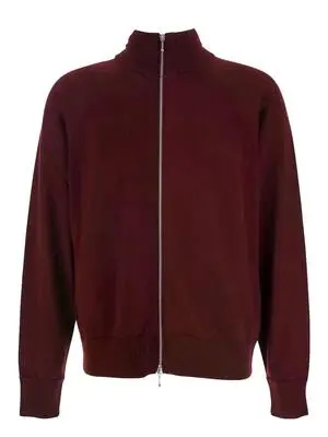 JIL SANDER Zip-up High-neck Cardigan - Red