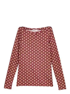 Malìparmi Geometric-print Boat-neck Top - Red