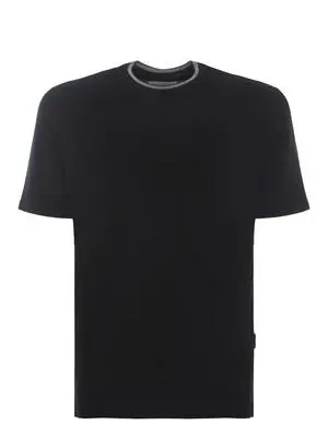 YES LONDON Ribbed-trim T-shirt - Black