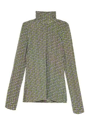 Malìparmi Geometric-pattern Turtleneck Top - Grey