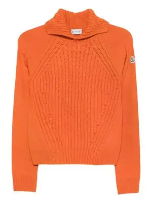 Moncler Cable-knit Turtleneck Sweater - Orange