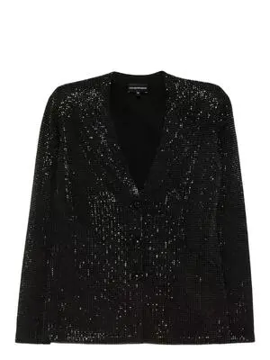Emporio Armani Embellished Button Jacket - Black