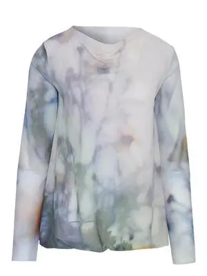 UMA | RAQUEL BLAY Abstract-print Long-sleeve T-shirt - White
