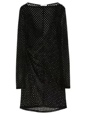 Patrizia Pepe Mesh Mini Dress - Black