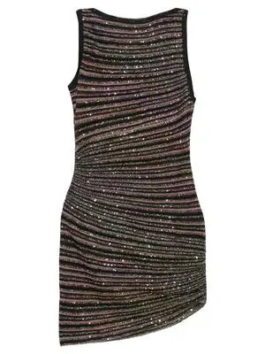 Missoni Sequin-striped Sleeveless Mini Dress - Brown