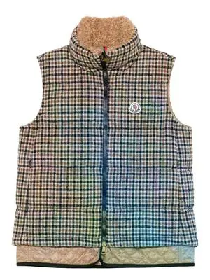 Moncler Touvet Check-pattern Quilted Gilet - Neutrals