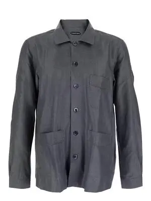 TOM FORD Double-pocket Silk Shirt - Grey