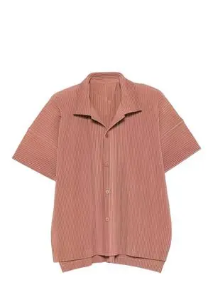 Issey Miyake Pleated Short-sleeved Shirt - Red
