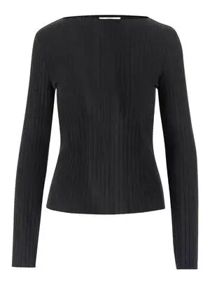 Vince Ribbed Crew-neck Sweater - Black