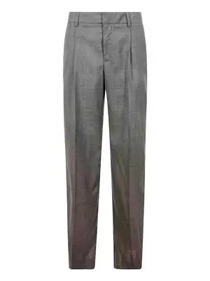 PT TORINO Pleated Wool Trousers - Grey