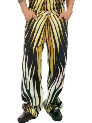 Roberto Cavalli Flame-print Trousers - Black