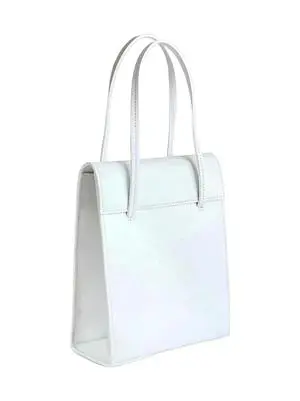 BLAME LILAC Frita Double-handle Flap Handbag - White