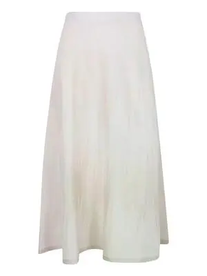 D.exterior Metallic-effect A-line Midi Skirt - White