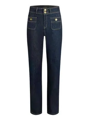 Karl Lagerfeld Double-button Patch-pocket Jeans - Blue