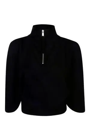 THOM KROM High-neck Zip-front Top - Black