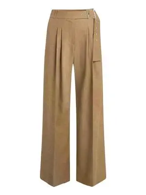 Karl Lagerfeld Pleated Wide-leg Trousers - Neutrals