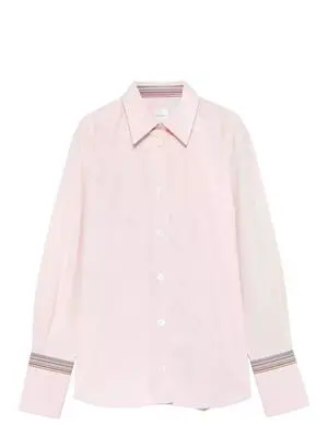 Paul Smith Striped-cuff Cotton Shirt - Pink
