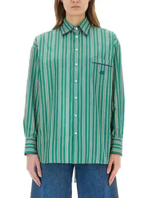 Etro Striped Cotton Shirt - Green