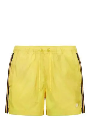 K-WAY Stripe-detail Swim Shorts - Yellow