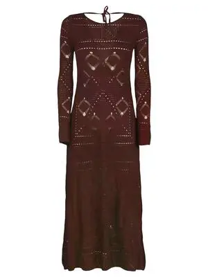 AKEP Crochet-knit Maxi Dress - Brown