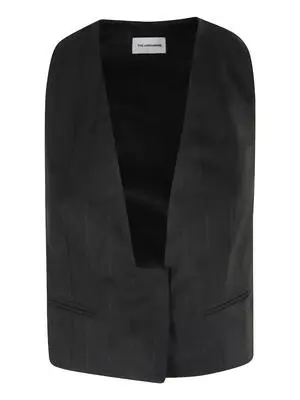 Andamane Yelena Pinstripe Waistcoat - Black