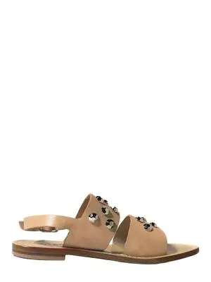 CAPRI POSITANO SANDALS Ottavia Studded Leather Sandals - Neutrals