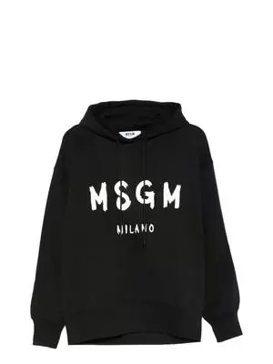 MSGM Logo-print Hoodie - Black