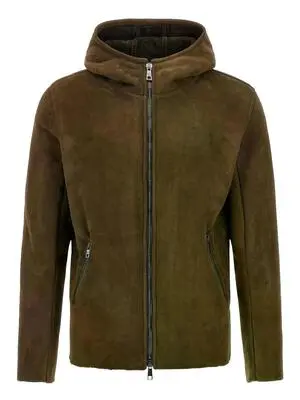 GIORGIO BRATO Hooded Suede Jacket - Green