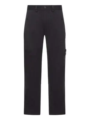 Stone Island Cargo-pocket Straight-leg Trousers - Black
