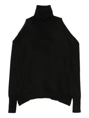ROBERTO COLLINA Turtleneck Open-Shoulder Sweater