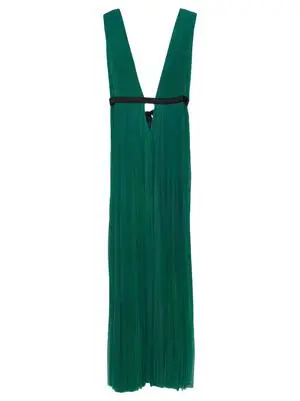 ROSERRY Santorini Pleated V-neck Maxi Dress - Green