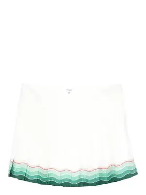 Casablanca Pleated Mini Skirt - White