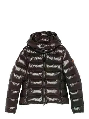 SAVE THE DUCK Cosmary Hooded Quilted Jacket Brown