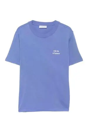 Maison Labiche Embroidered Cotton T-shirt - Blue