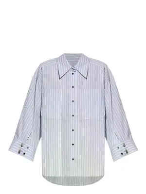 Munthe Lynne Striped Pocket Shirt - Grey
