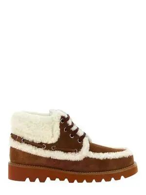 VALENTINO VLogo Leather Lace-Up Boots
