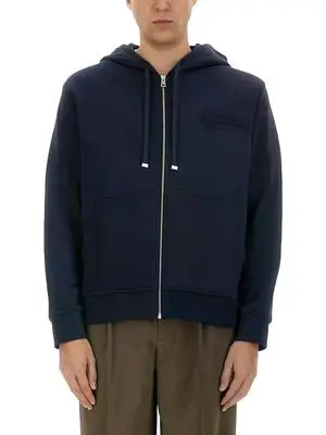 Etro Embroidered-logo Zip-up Hoodie - Blue