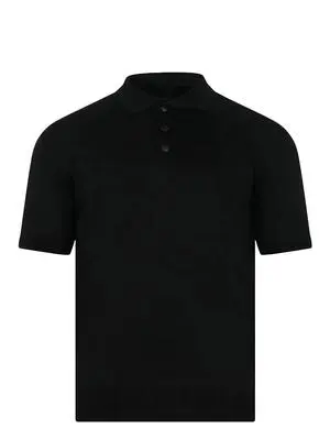 YES LONDON Three-button Cotton Polo Shirt - Black