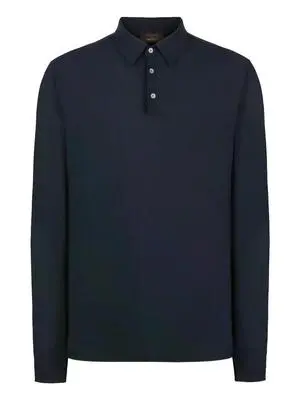 SLOWEAR Buttoned-cuffs Polo Shirt - Blue