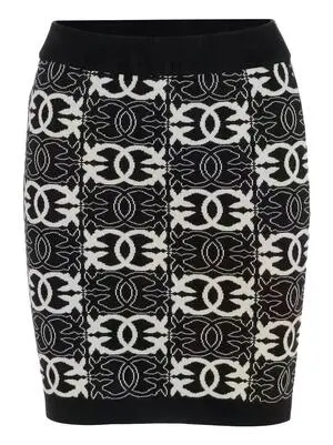Pinko Logo-patterned Knit Skirt - Black