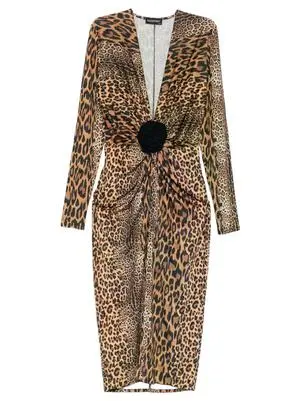 ROSERRY Leopard-Print Midi Dress