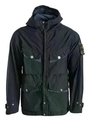 Stone Island Hooded Flap-pocket Jacket - Blue