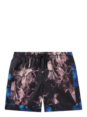 Dries Van Noten Straight-leg Mid-length Printed Swim Shorts - Black