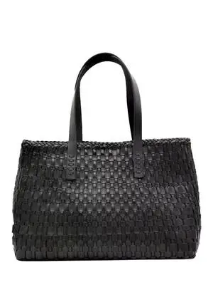 Dragon Diffusion Salvage Woven Leather Shoulder Bag - Black