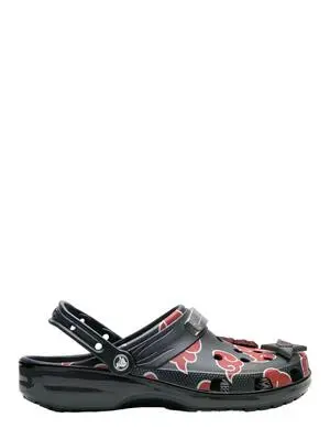 CROCS Cloud-print Heel-strap Clogs - Blue