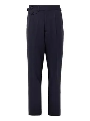 Dunhill Straight-leg Pinstriped Wool Suit Trousers - Blue
