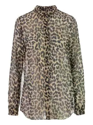 Aspesi Leopard-print Button-front Shirt - Brown